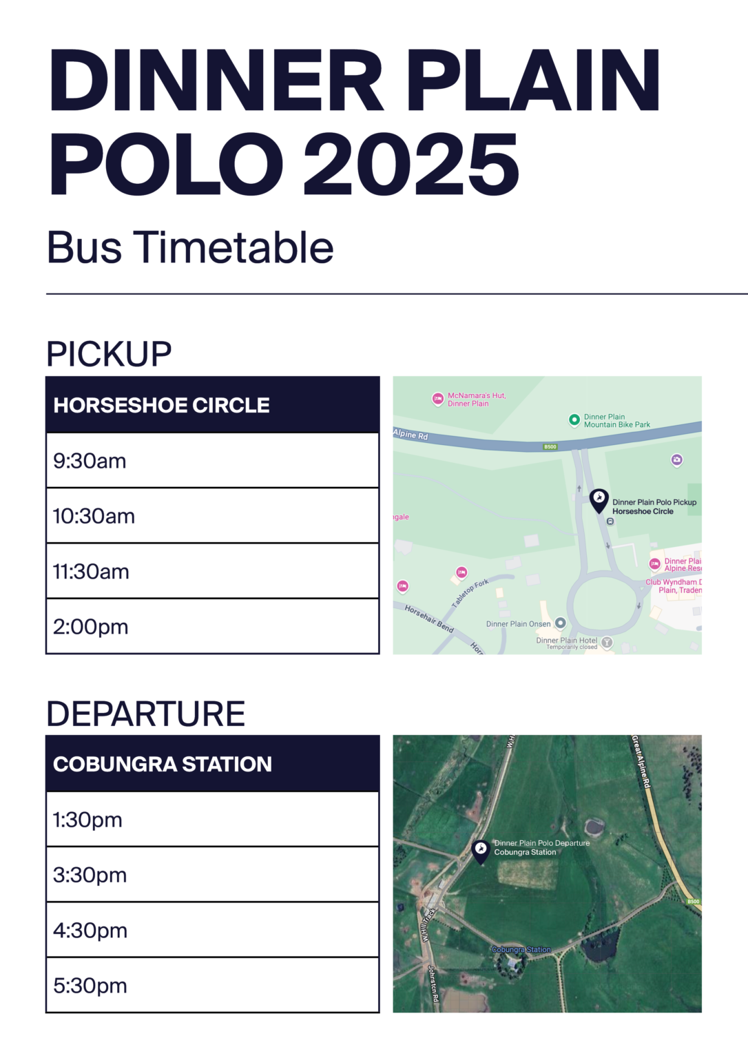 Bus timetable – Hotham Stakeholders Association Incorporated
